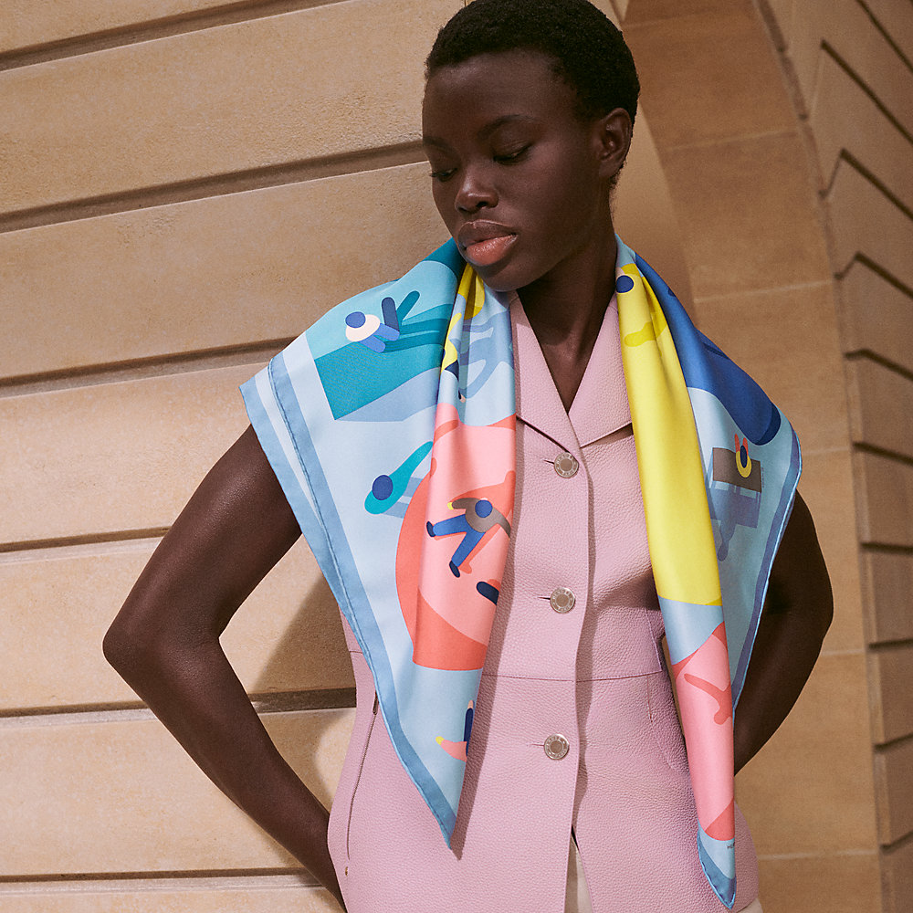 Figures Libres scarf 90 - Blue | Hermès UAE